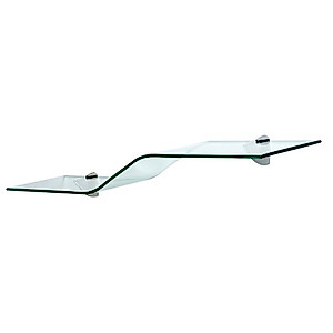 LTL Home Products Wallscapes Allure Glass Wave Floating Wall Shelf, 8"x40", Clear