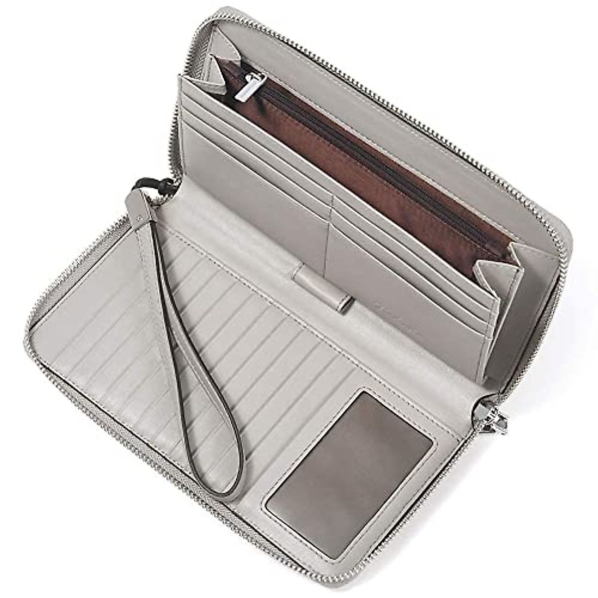 BOSTANTEN Leather Bucket Handbag Designer Hobo Shoulder Handbags Set with Clutch Purses Bundle with Leather Wallets for Women RFID Blocking Zip Around Credit Card Holder