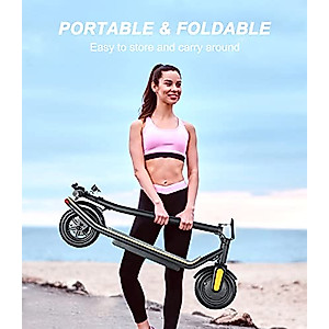 LEQISMART Electric Scooter Adults, 350W Motor & 15.5MPH, 8.5" Pneumatic Tires, 12-17 Miles Range E with 270Wh Battery, Foldable Commuting for Adults