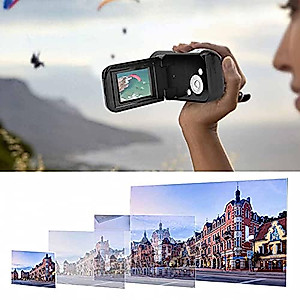 Digital Video Camera, 2.0 Inch TFT Color Display Screen Video Camera, 16X Kids Camera with USB Port, for Adults, Elderly, Children(Black)