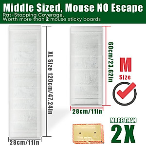 SEEKBIT 6 Pack Rat Sticky Traps Middle Size, Clear Mouse Glue Trap Sticky Trap for Mice and Rats, Enhanced Stickiness Trapping Pads Snakes Spiders Roaches for House Rodent Pest Control - 23.62x11