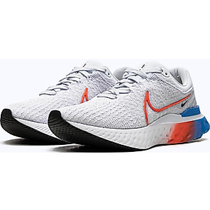 Nike Womens React Infinity Run FK 3, Football Grey/Bright Crimson, 6.5 M US