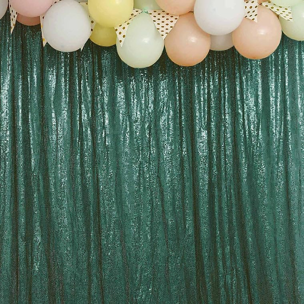 Efavormart 8ft Hunter Emerald Green Sequin Photo Booth Backdrop Photography Backdrop with Rod Pockets