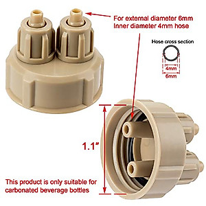 OIIKI 2 Pack Aquarium DIY CO2 Generator Bottle Cap, Carbon Dioxide Reactor, for Fish Tank, Aquarium Plants System Accessories