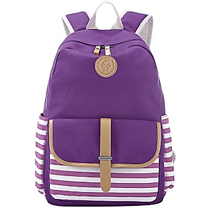 Backpack for Girls, Createy School Backpack Bookbags Causal Travel Canvas Rucksack Laptop Bag Canvas Girls Backpacks with Lunch Box and Pencil Case for Teens
