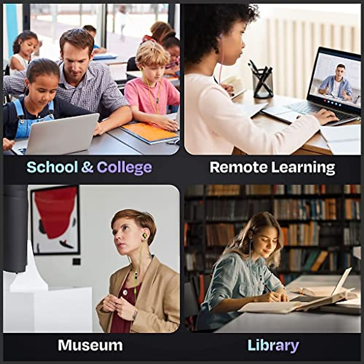 JustJamz Bulk Earbuds 100 Pack | Basic Ear Bud, Pearl White in-Ear Earbuds, Disposable Headphones, Class Set of Earphones for Students, Class, School, Kids, Classroom & Library