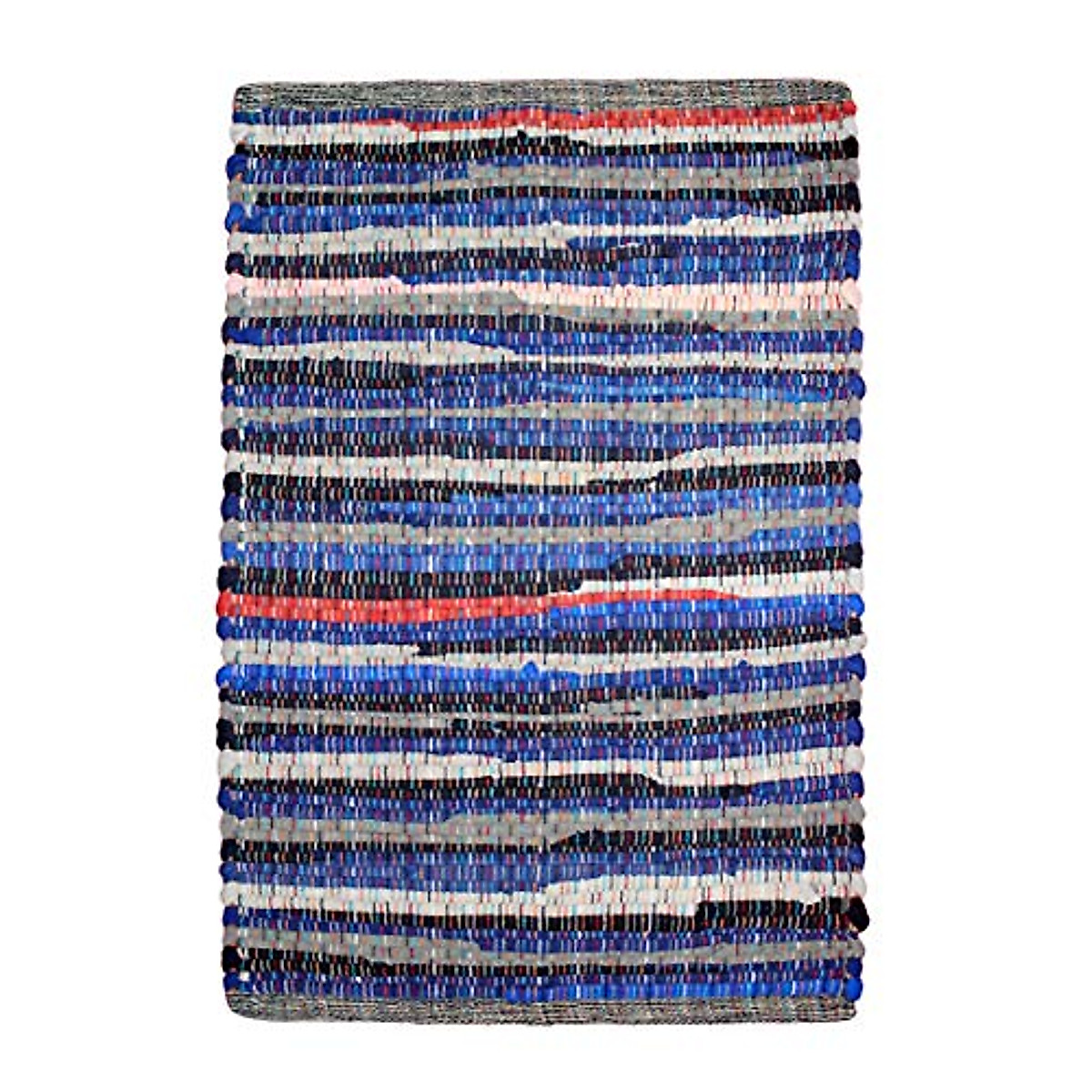 COTTON CRAFT Cotton Chindi Rag Rug - 2 Pack - Boho Farmhouse Rustic Area Accent Throw Rug - Handwoven Reversible Natural Recycled Yarn - Living Room Den Study Home Décor Gift -20 x 32 in - Multi Color