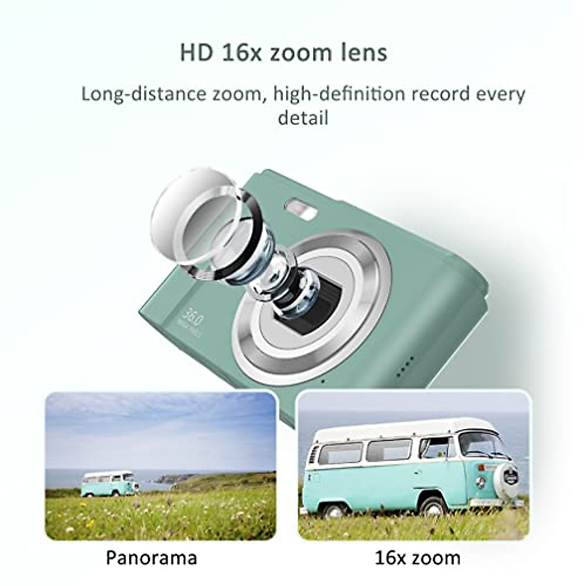 QSYY Boys and Girls Children's Digital Camera-36 Million Pixels, 16X Digital Zoom, with 32GB SD Card, High-Definition 1080P Rechargeable Mini Camera, Suitable for Students, Teenagers, Children,Purple