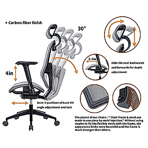Mesh3 Hyper GTR Ergonomic Office Chair Premium Mesh Seat with Back Support Gaming Chair Fully Adjustable Headrest, Backrest and 4D Armrests for Great Posture BIFMA Black Color HY-105BK