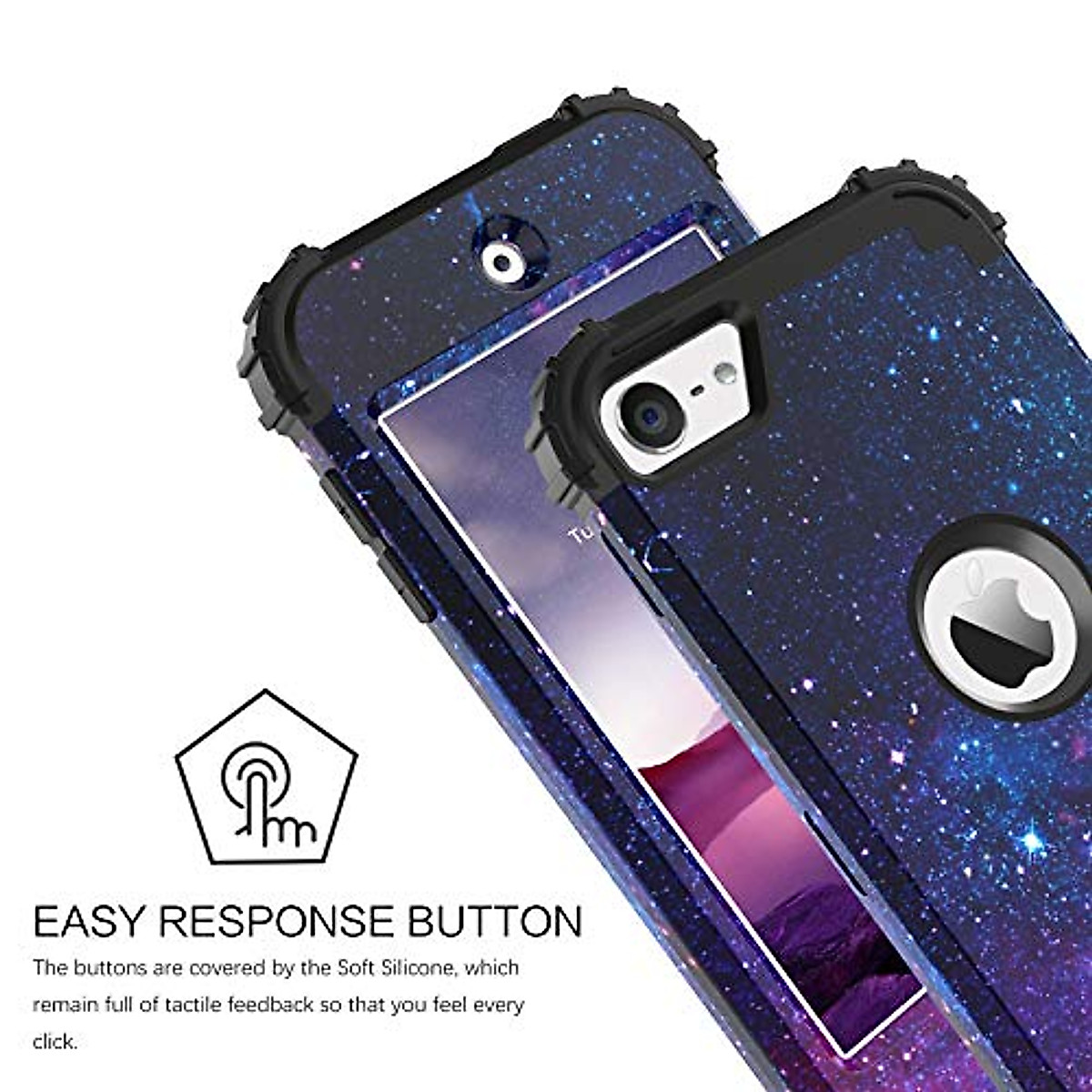 BENTOBEN iPod Touch 7th Generation Case, iPod Touch 6th/5th Case, 3 in 1 Hybrid Hard PC Soft Rubber Heavy Duty Rugged Bumper Shockproof Phone Cover for iPod Touch 7th/6th/5th Generation, Purple