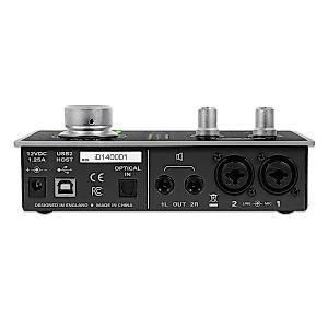 Audient iD14 USB Audio Interface with Microphone Preamp, 10 in/4 Out, 48 Volt Phantom Power, Monitor Mix & Panning, 6.3 mm Jack Out, AD/DA Converter
