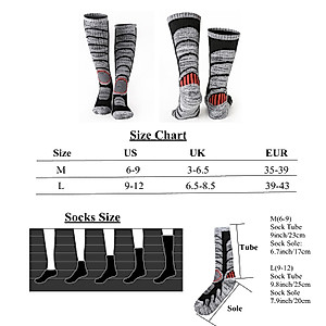 JJZS 2-Pair Winter Thermal Socks for Women Men, Cold Weather Warm Boot Socks for Outdoor Work, Running, Snowboarding, Skiing Warming Calf Socks Extreme Cold