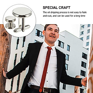 KESYOO 8Pcs Cufflinks for Men Classic French Cufflinks and Studs Set White for Men Tuxedo Business Wedding Shirts