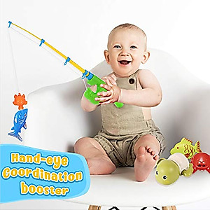 Cheffun Fishing Water Pool Toys for Kids - Magnetic Fishing Game, Fishing Game, Pretend Play, Learning Resources, Kiddie Party Toy, Sea Animal Toys, Toddler Bath Toys, Bath Toys for Toddlers 3+, 4-6