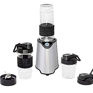 Mironi Personal Smoothie Blender 2-in-1 Single Serve Blender, Mini Bullet Blender 500W With 20 Ounce Tritan Sports Bottle and Grinder Cup for Juices, Shakes, Smoothies and More Stainless Steel