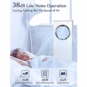 COMFYHOME Bladeless Evaporative Cooler, 3-IN-1 Windowless Portable Air Conditioner, 20ft Remote, 3 Wind Speeds Tower Fan & 8H Timer, 40°Oscillation, 32-INCH Evaporative Air Cooler for Home & Room