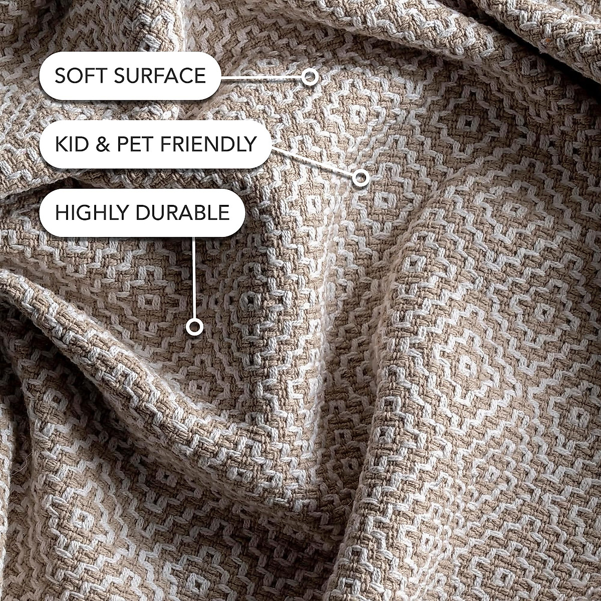 nuLOOM Lorretta Geometric Cotton Area Rug, 8x10, Taupe