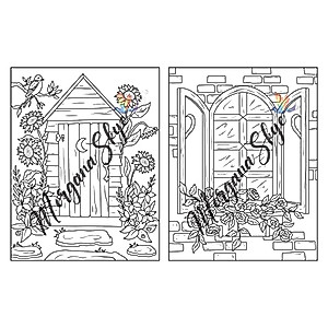 Farmhouse Coloring Book: Easy Countryside Designs with Cute Farm Animals, Beautiful Flowers and Relaxing Landscapes for Stress Relief and Relaxation