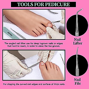 FANDAMEI Nail Care Tool Kit, Nail Files 100/180, Nail Buffer Block, Cuticle Nippers, Cuticle Trimmer, Cuticle Pusher, Nail Lifter for Ingrown Toenails, Nail Tools, Nail Kit, Pedicure & Manicure Tools