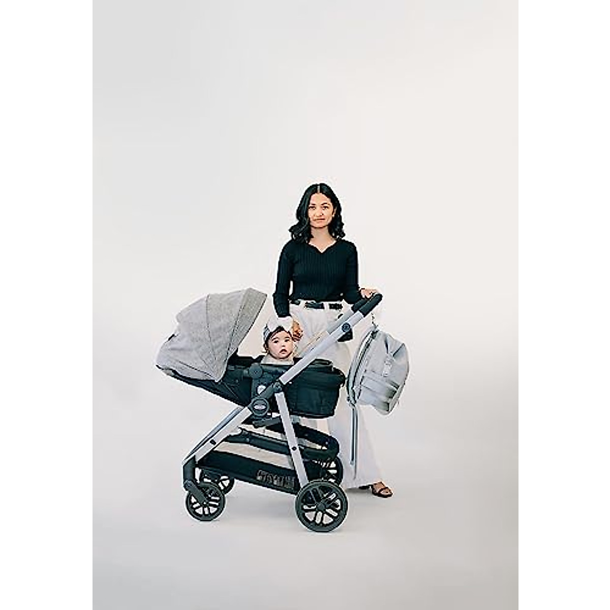 Lightweight Diaper Bag Backpack, Water-resistant Neoprene Travel Baby Bag With Changing Pad, Stroller Straps, Wet Bag and Pouch, Gray