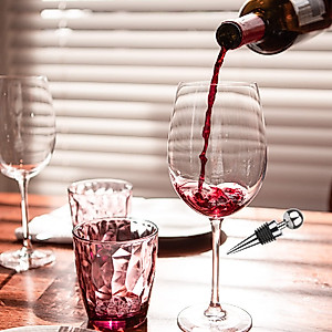 MOODKEY 4PCS Wine Stoppers Bottle Stopper Stainless Steel Wine Saver Sealer Reusable Wine Corks for Beverage Metal Bottle Stopper Silicone Beer Champagne Stoppers for Gift,Bar,Holiday Party,Wedding