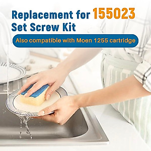 Terixe 10-Pack 155023 Screw Kit Replacement for Moen | 304 Stainless Steel Set Screw Kit | Includes Wrench for Kitchen Faucet Handle Repair & Faucet Replacement Parts