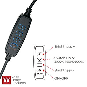 Wise Home Products Nordic Warm Lamp - Corner Lamp with Warm White Lighting, Modern Black Metal with Dimmable White Warm Light Floor Lamp