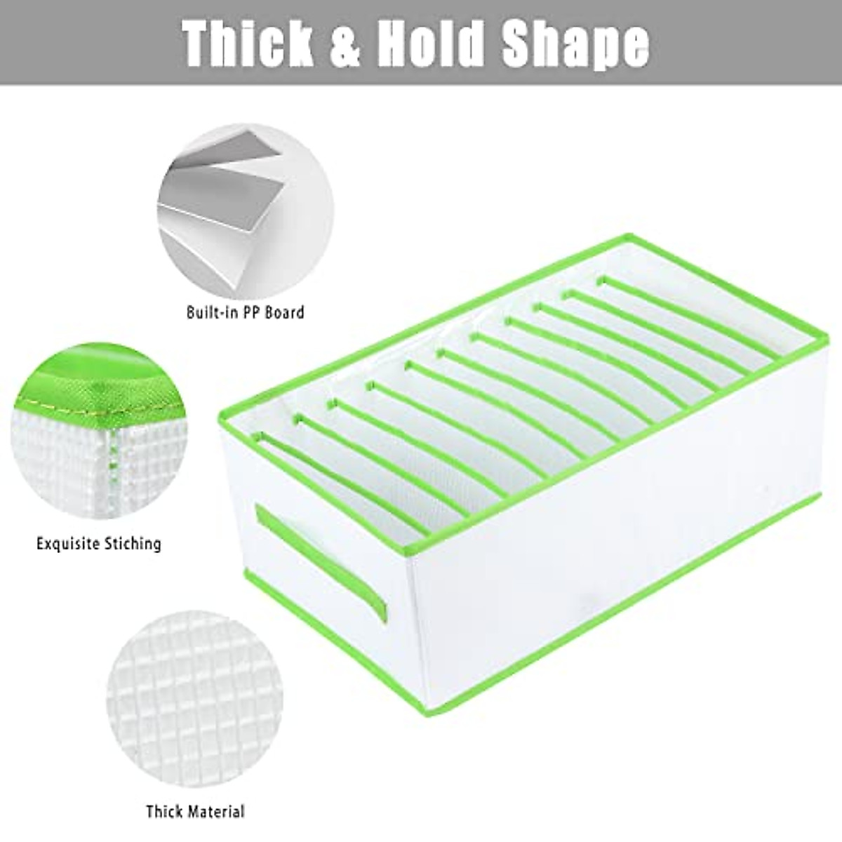 bella4home - 3Pcs Foldable Closet Organizers and Clothes Storage Bins Washable Divided Fabric for Drawer Organizer of Jeans, T-shirts, Underwear, Socks Linen Organizer, Pink