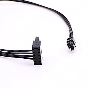 SZVIVID 18AWG Motherboard ATX Mini 4 Pin to 2X Right-Angle 15 Pin SATA Hard Drive HDD Power Supply Adapter Cable for Lenovo 18-inch (45cm) (4 Piece)