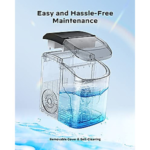 Nugget Ice Maker Countertop - 33lbs/24H, Silonn Pebble Ice Maker Machine with Self-Cleaning Function, Ice Makers for Home Kitchen Office