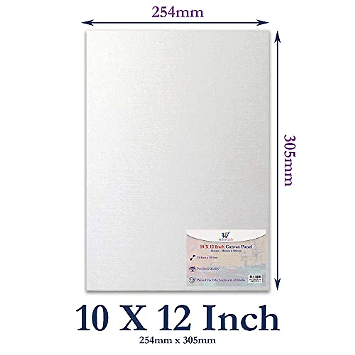 10 X 12” Canvas Panel Stretched Blank Canvas Board Primed Artist Boards 100% Cotton for Oil Paint Acrylic Painting Mixed Media White Canvases Painting Panel (10x12 Inch - 10 Boards)