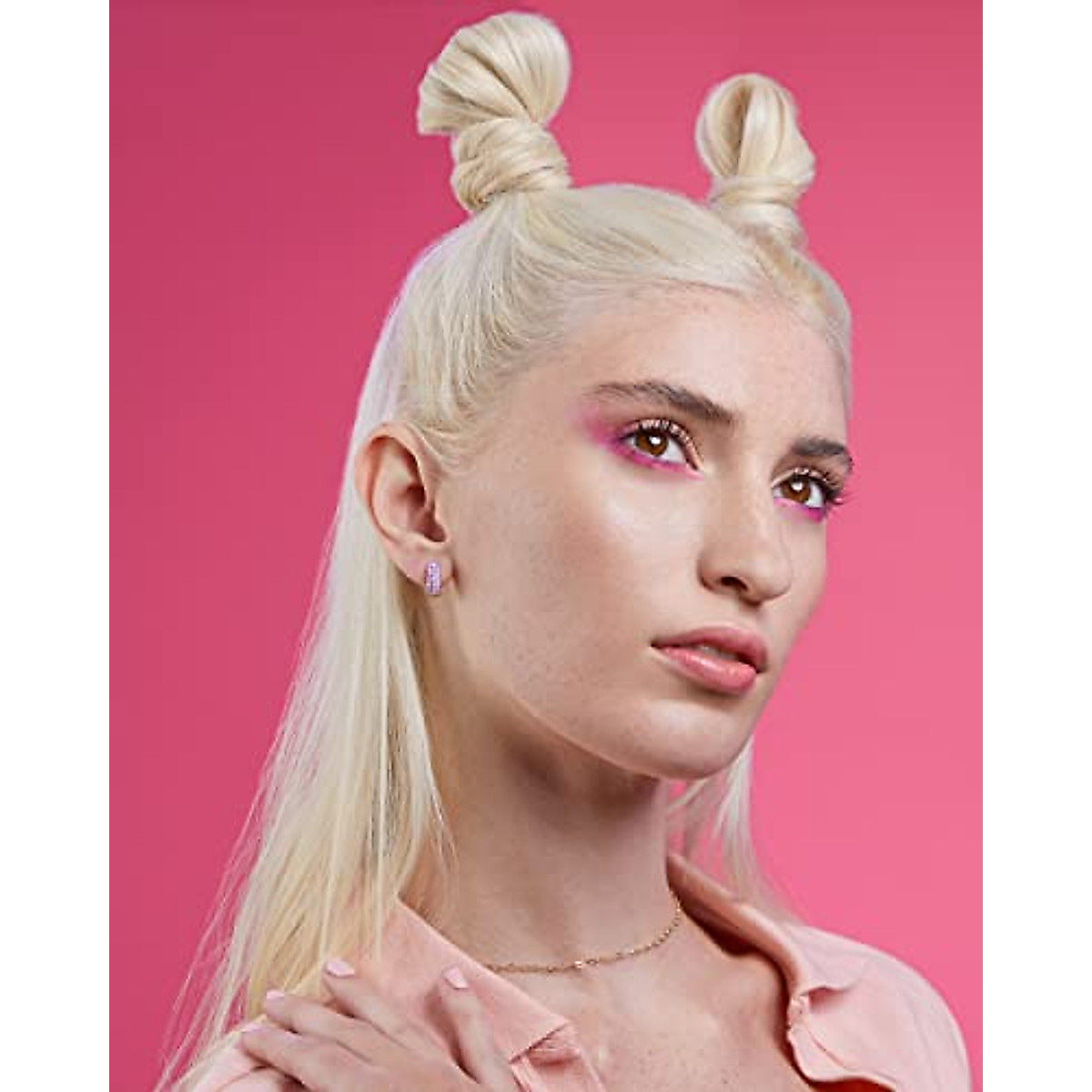 MILLA Neon Colorful Hoop Earrings - Sparkly Red Hoop Earrings, Cute Pink Hoop Earrings, Tiny Purple Earrings for Women, Royal Blue Earrings for Women & More (June - Lavender)