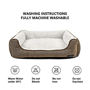Durable Dog Bed Machine Washable Medium Dog Bed Square, Comfortable Puppy Dog Bed Medium