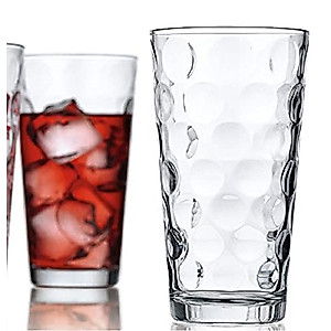 Glaver's Drinking Glasses Set of 4 Highball Glass Cups Bar Glasses for Cocktails, Juice, Water, Iced Tea, and Beverages. Circle Designed - Dishwasher Safe. (Large)