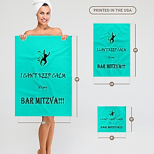 3D Rose I Cant Keep Calm its My bar Mitzvah. turquois. Saying TWL_210355_1 Towel, 15" x 22", Multicolor