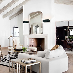 HEQIQEH Set of 2 Modern Style Battery Operated RGB Sconces, Indoor Up and Down LED Wall Lamp with Remote Control, Black Metal Dimmable Cordless Wall Lighting Fixtures for Corridor, Hallway, Galleries