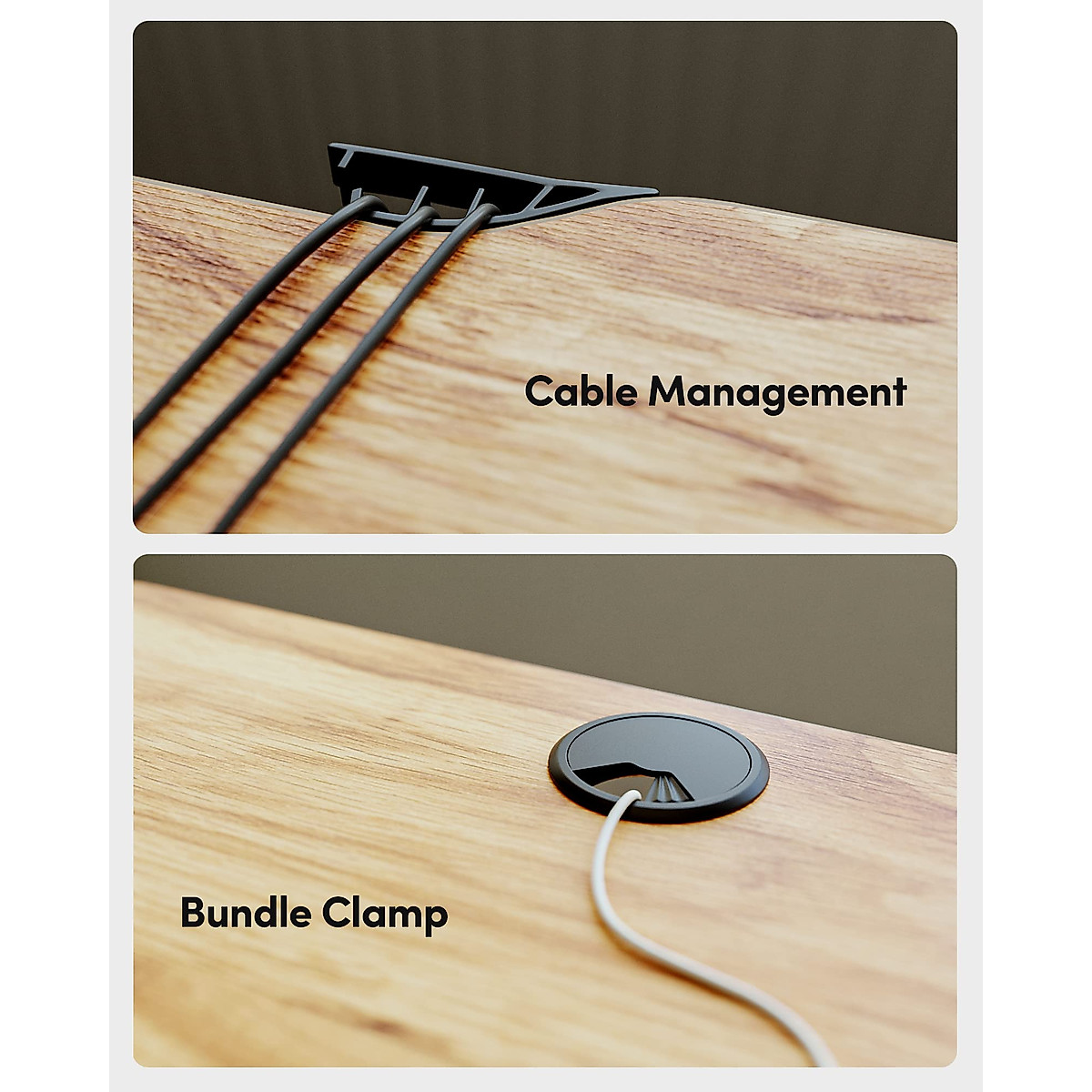 BANTI 44"x24" Standing Desk, Electric Stand up Height Adjustable Home Office Table, Sit Stand Desk, Light Rustic Brown Top