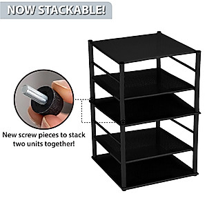 Kitchen Cabinet Organizer – Full Metal 3-Tier Black Pantry Organizer with Adjustable Shelves – Kitchen Foil and Plastic Wrap Organizer for RV, Camper, Home Organization and Storage – 12 x 11.25 inch