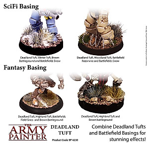 The Army Painter Tufts - Battlefield Tufts: Deadland Tuft, 77 Pcs, 3 Sizes -Terrain Model Kit for Miniature Bases & Model Grass Tufts -Diorama Supplies & Diorama Grass for Mini Basing & Gaming Scenery