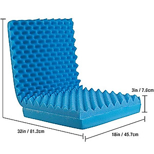 DMI Egg Crate Sculpted Foam Car Seat Cushion, Office Chair Cushion Relieves Back Pain, Tail Bone Pain, Sciatica, 32 X 18 X 3, Full Back