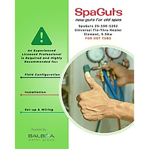 SpaGuts 25-150-1202 Universal Flo-Thru Heater Element, 5.5Kw, Titanium