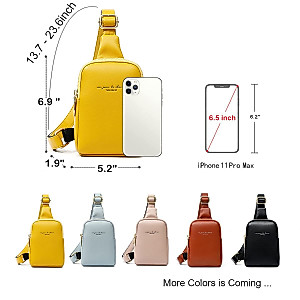 Womens Crossbody Fanny Pack Sling Bag Cell Phone Purse Leather Casual Daypack Sport Chest Satchel for Women