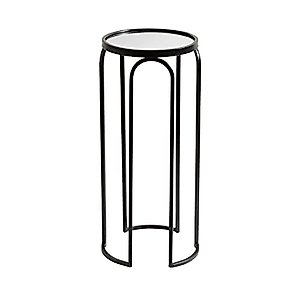 Kate and Laurel Pomeroy Modern Contemporary Glam Metal Drink Table for Display and Home Décor, 11x11x24, Black