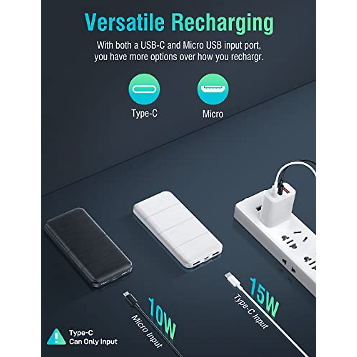 UYAYOHU Portable-Charger-Power-Bank - 15000mAh 2 Pack Power Bank Dual USB Output 5V3.1A Fast Charging Portable Charger Compatible with All USB Devices and Smartphones