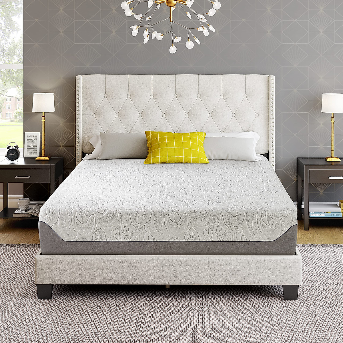 Boyd Sleep 8" RespondaFlex Queen Size Medium Firm Gel Memory Foam Mattress, Cooling Air Flow Layer, and Comfort Support Base, Bed in Box, Fiberglass Free,White