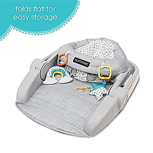 Summer® Learn-to-Sit™ 2-Position Floor Seat (Heather Gray) – Sit Baby Up in This Adjustable Baby Activity Seat Appropriate for Ages 4-12 Months – Includes Toys