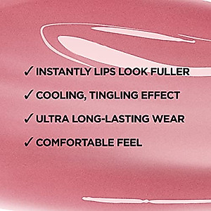 L'Oreal Paris Infallible Pro Gloss Plump Lip Gloss with Hyaluronic Acid, Long Lasting Plumping Shine, Lips Look Instantly Fuller and More Plump, Lucid Glow, 0.21 fl. oz.