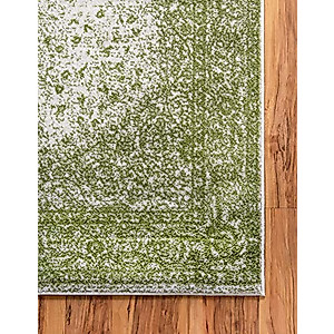 Rugs.com Dover Collection Rug – 2' x 3' Green Low-Pile Rug Perfect for Entryways, Kitchens, Breakfast Nooks, Accent Pieces
