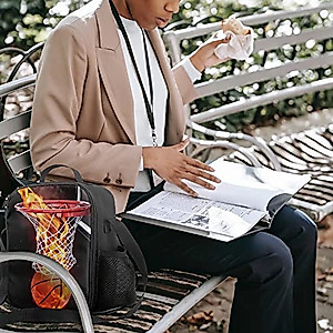 PAUSEBOLL Basketball Lunch Bag for Boys, Insulated Lunch Bag for Adult Teens Girls, Reusable Portable Lunch Box Cooler Tote Waterproof Lunch Container for School Office Picnic