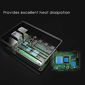 anidees Aluminum Heat Sinks fanless Pi Case with Silicone Thermal Pad for Raspberry Pi 4 Model B Silver (AI-PI4-SG-PRO)